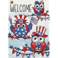Amazon.com : Covido Welcome 4th of July Owl Family Patriotic Decorative ...