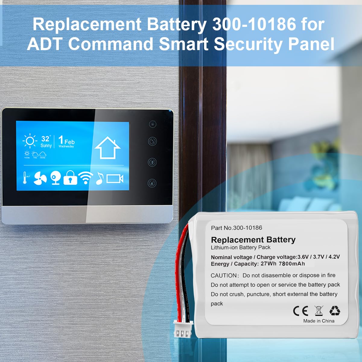 Mua Forlleco Replacement Battery 300-10186 for ADT Command Panel, 3.6V ...