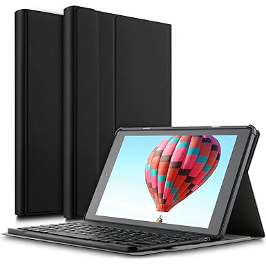 All-New Amazon Fire HD 10 Keyboard Case, KuGi Leather Slim Front Prop ...