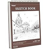 Amazon.com: Crehatos 9" x 12" Sketch Book, Top Spiral Bound Sketch Pad, 100 Sheets 68lb/100gsm ...