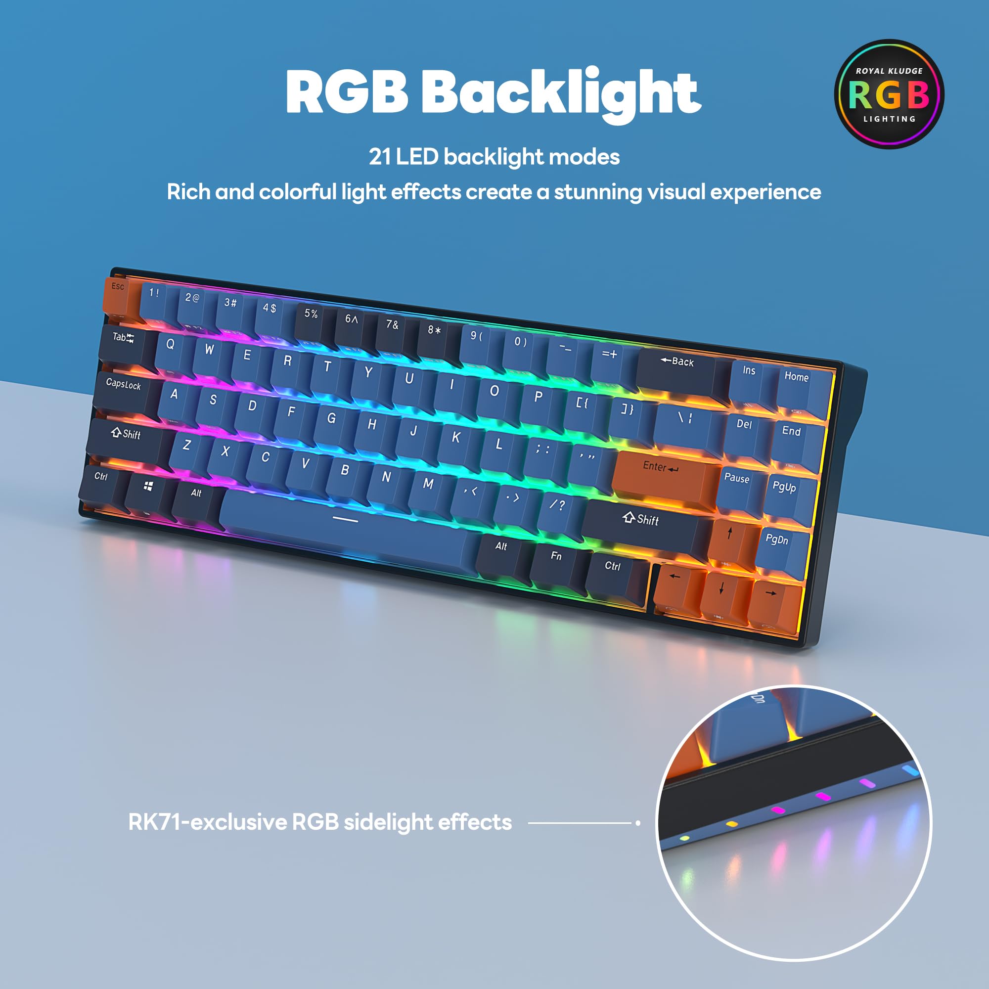 Mua 70% Mechanical Keyboard - RK71 Wireless Gaming Keyboard with Hot ...