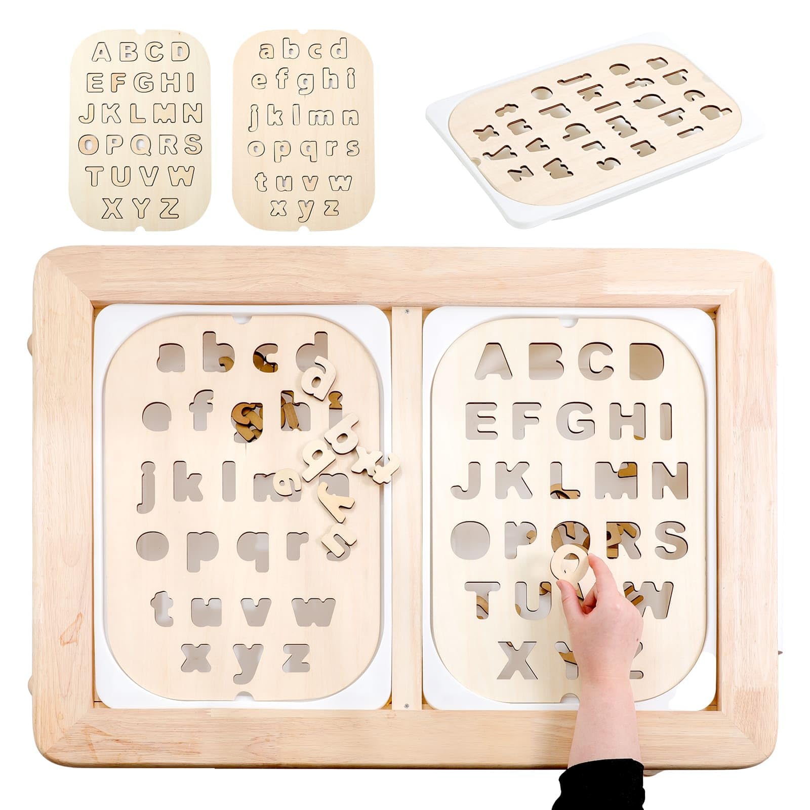 IEATFO Sensory Table Flisat Trofast Inserts Wooden Alphabet Board Set ...