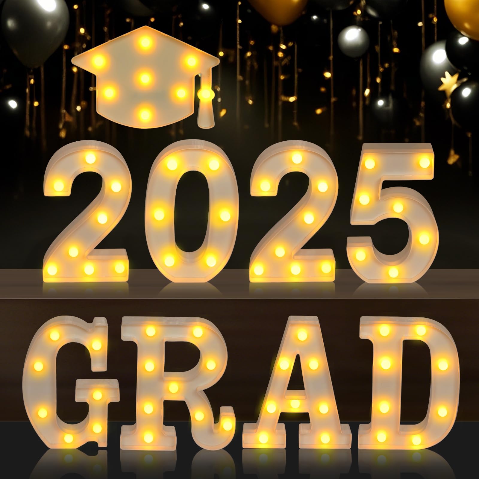 HKKDKTA Graduation Decorations 2025, Grad Light Up Letters for 2025 ...
