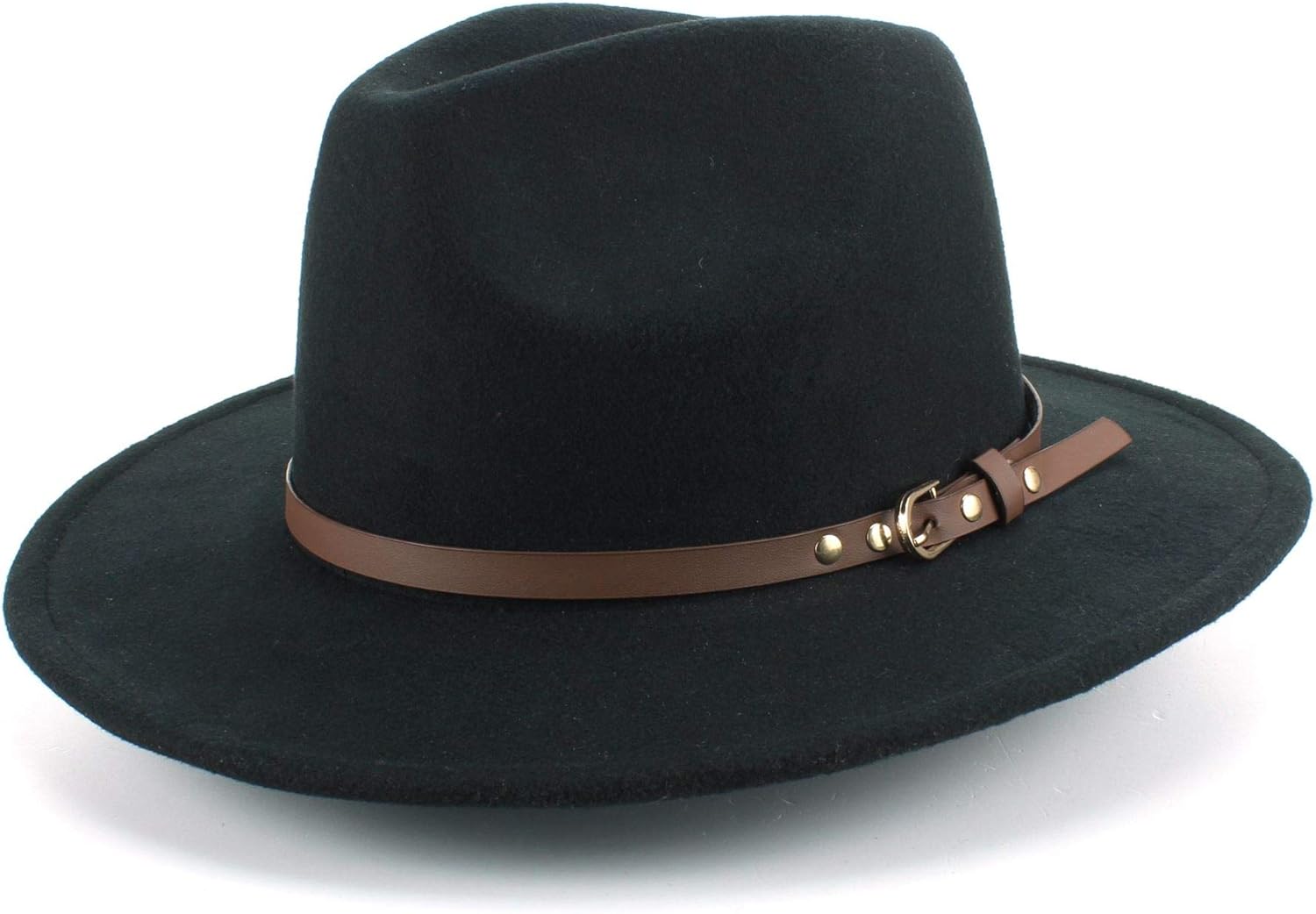 Hawkins Fedora Hat with Faux Leather Band - Black : Amazon.co.uk: Clothing