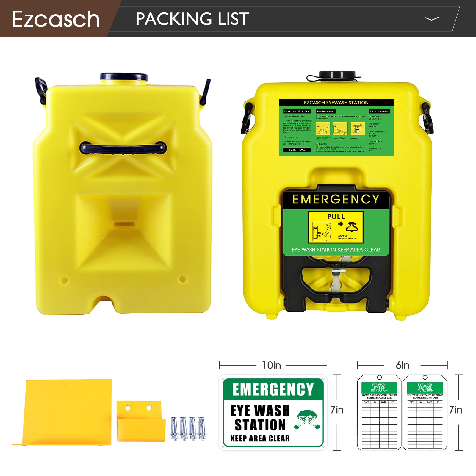 Mua Ezcasch Portable Eyewash Station 14-gallon OSHA approved with One ...