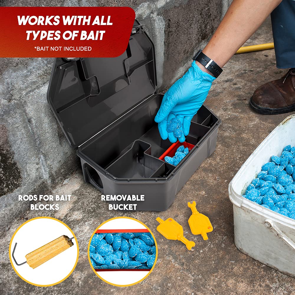 Rat Bait Station Outdoor Rodent Bait Station - Rat Trap Outdoor With ...