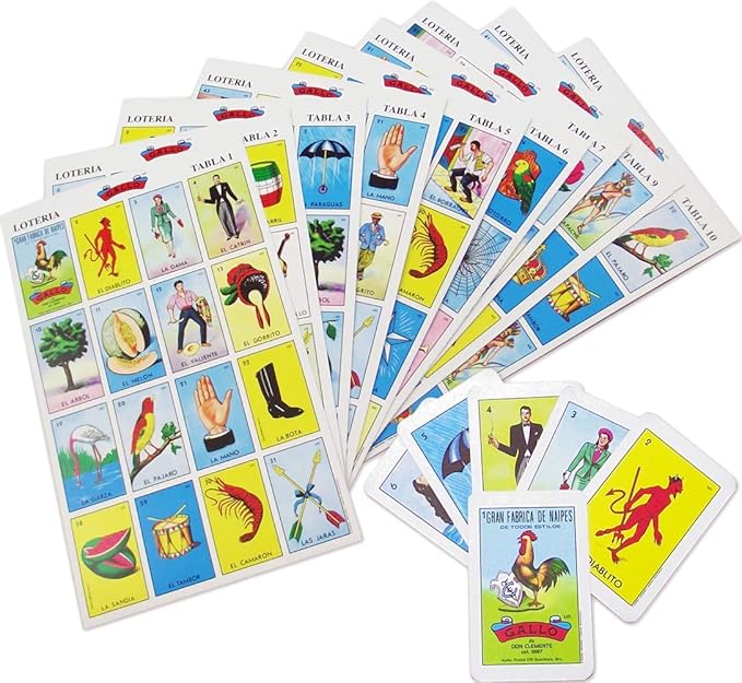 Amazon.com: Original Loteria Bingo Game Set in Spanish, Mexican Loteria ...