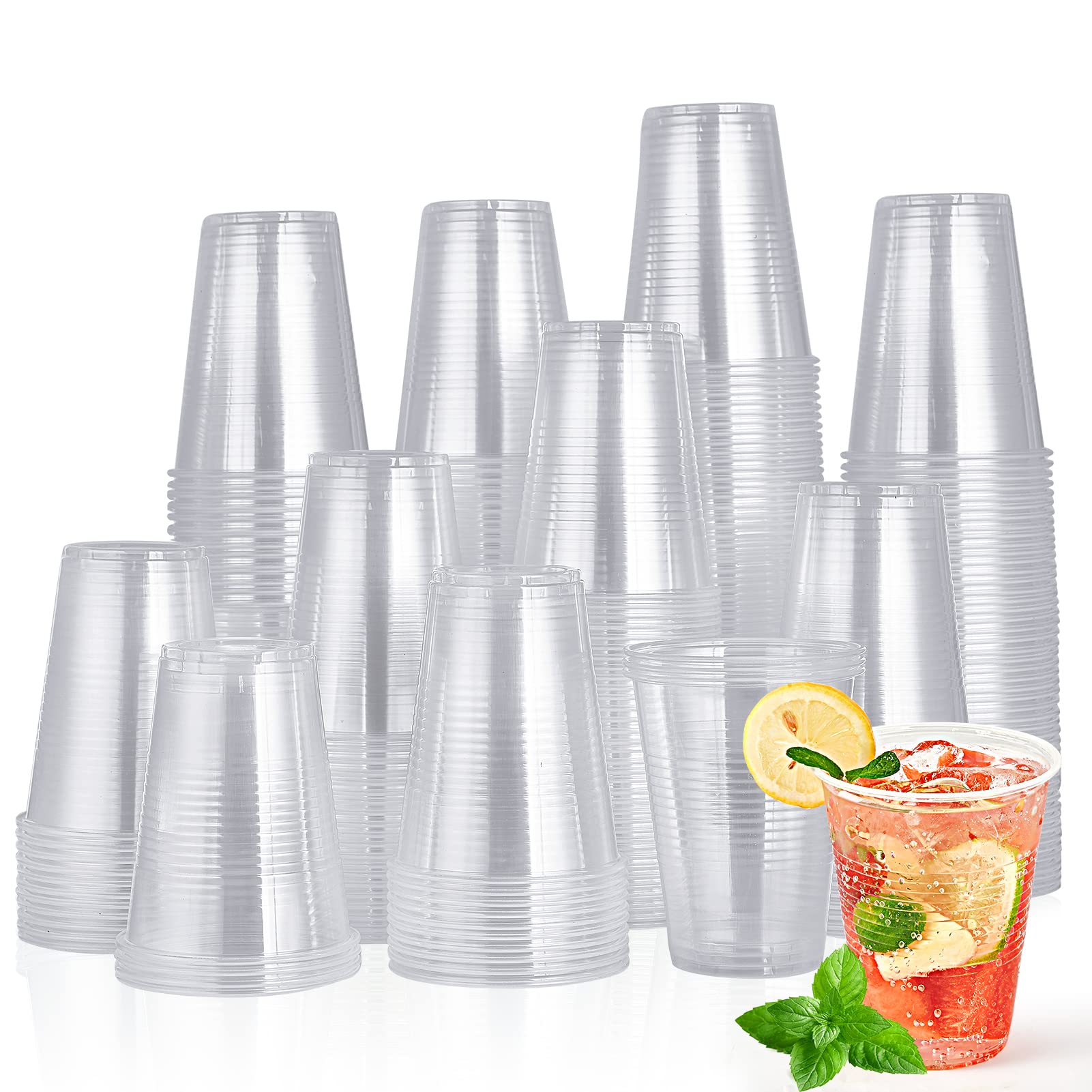 Turbo Bee 280 Pack 16oz Clear Disposable Plastic Cups,Cold/Hot Drinking ...