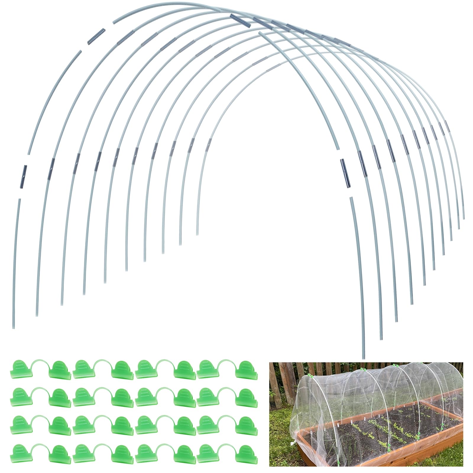 MAXPACE Greenhouse Hoops for DIY 3.5ft or Wider Grow Tunnel, Rust-Free ...