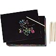 Amazon.com: Juvale 110 Piece Rainbow Scratch Paper with Wooden Stylus ...