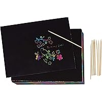 Amazon.com: Juvale 110 Piece Rainbow Scratch Paper with Wooden Stylus ...