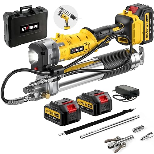GEVEELIFE Electric Grease Gun -2025 Upgraded 2-in-1 Design with 2× ...