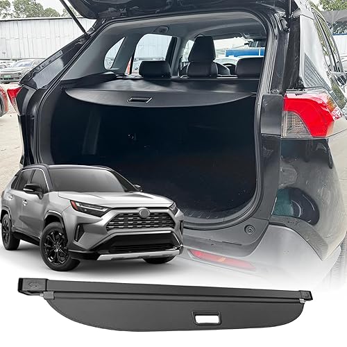 Volcaner for 2019-2025 Toyota RAV4 Cargo Cover, (Leather) Cargo Cover ...