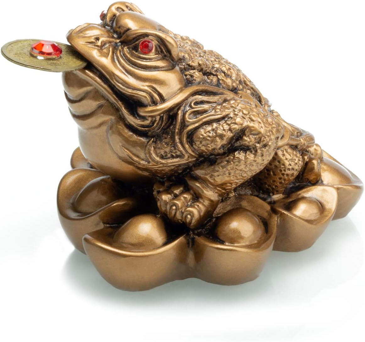 Feng Shui Polyresin Money Frog (Three Legged Toad/Wealth or Money Frog ...