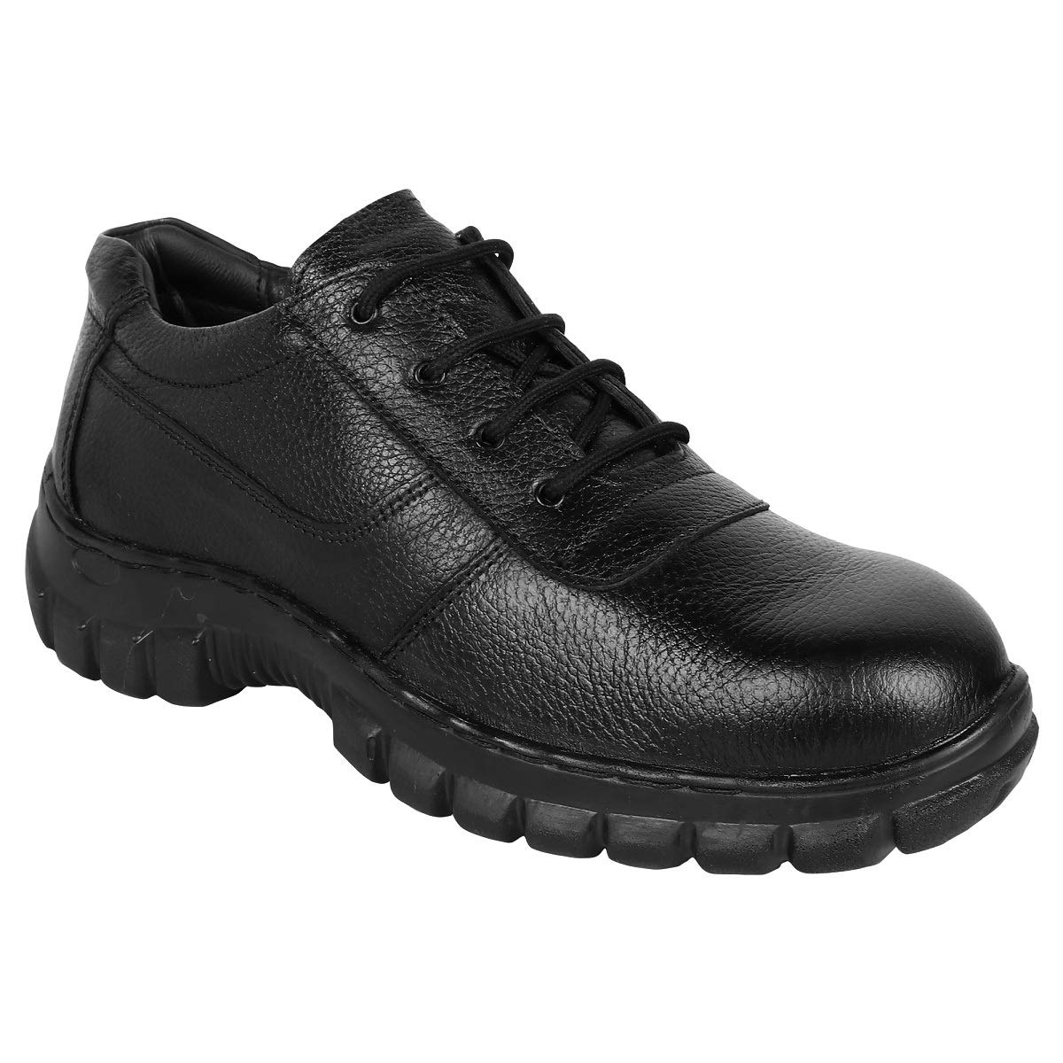 SeeandWear Men's Black Steel Leather Toe Safety Shoes-6: Amazon.in ...