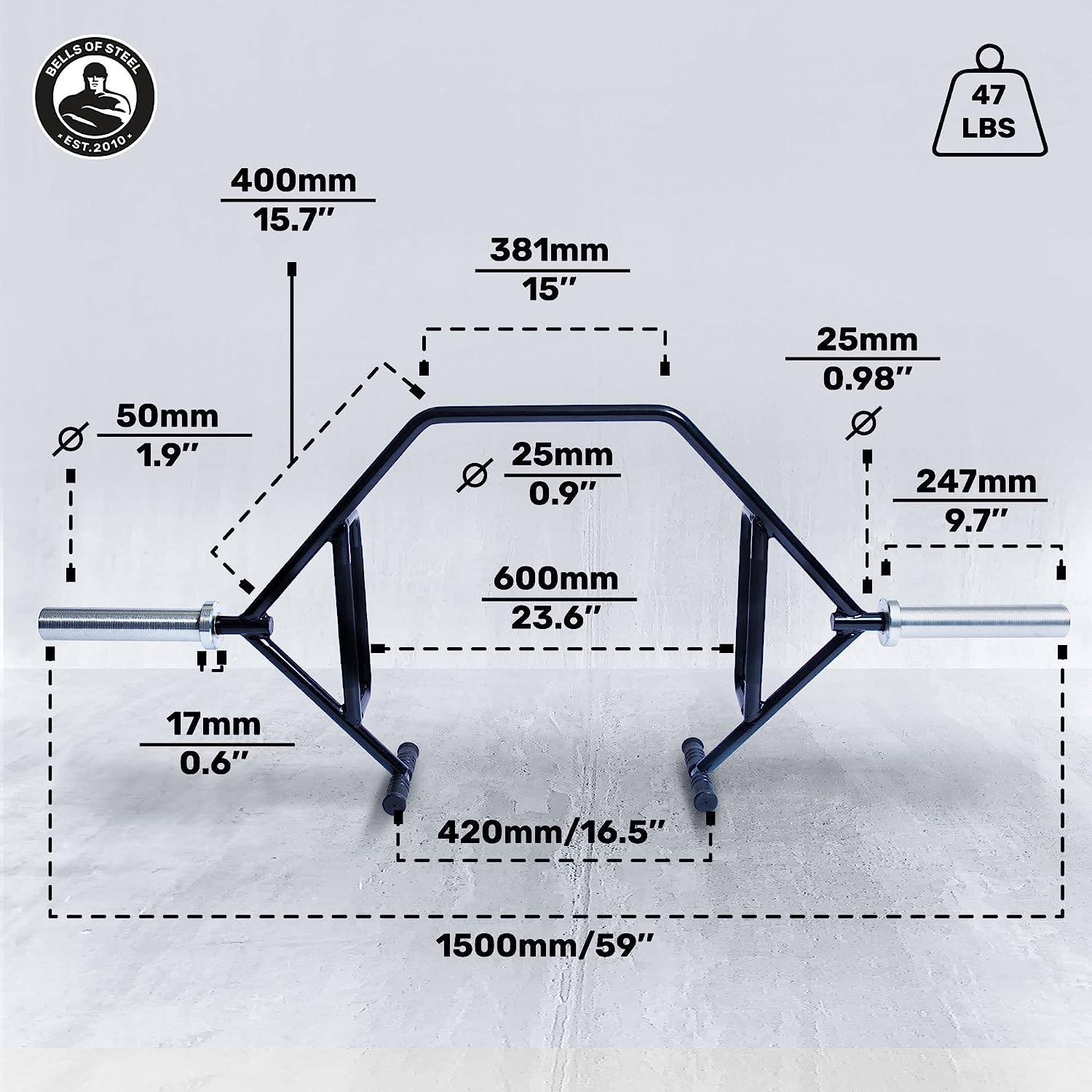 Mua Trap Bar [Bells of Steel] Hex Bar Deadlift, Open-Ended Frame Trap ...