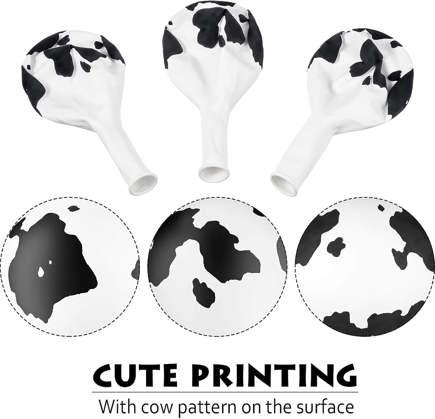20 Pieces Cow Balloons Latex Balloons Funny Print Cow Balloons for ...