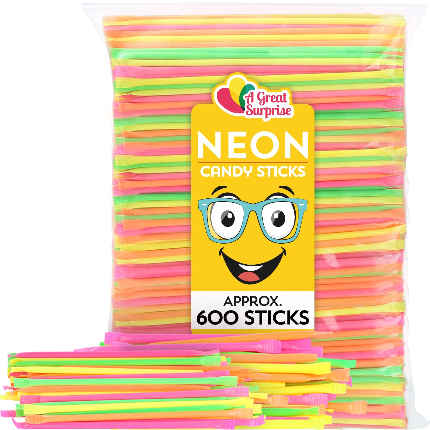 Mua Neon Candy Straws - Sugar Filled Candy Straws - 600 Sticks - Parade ...