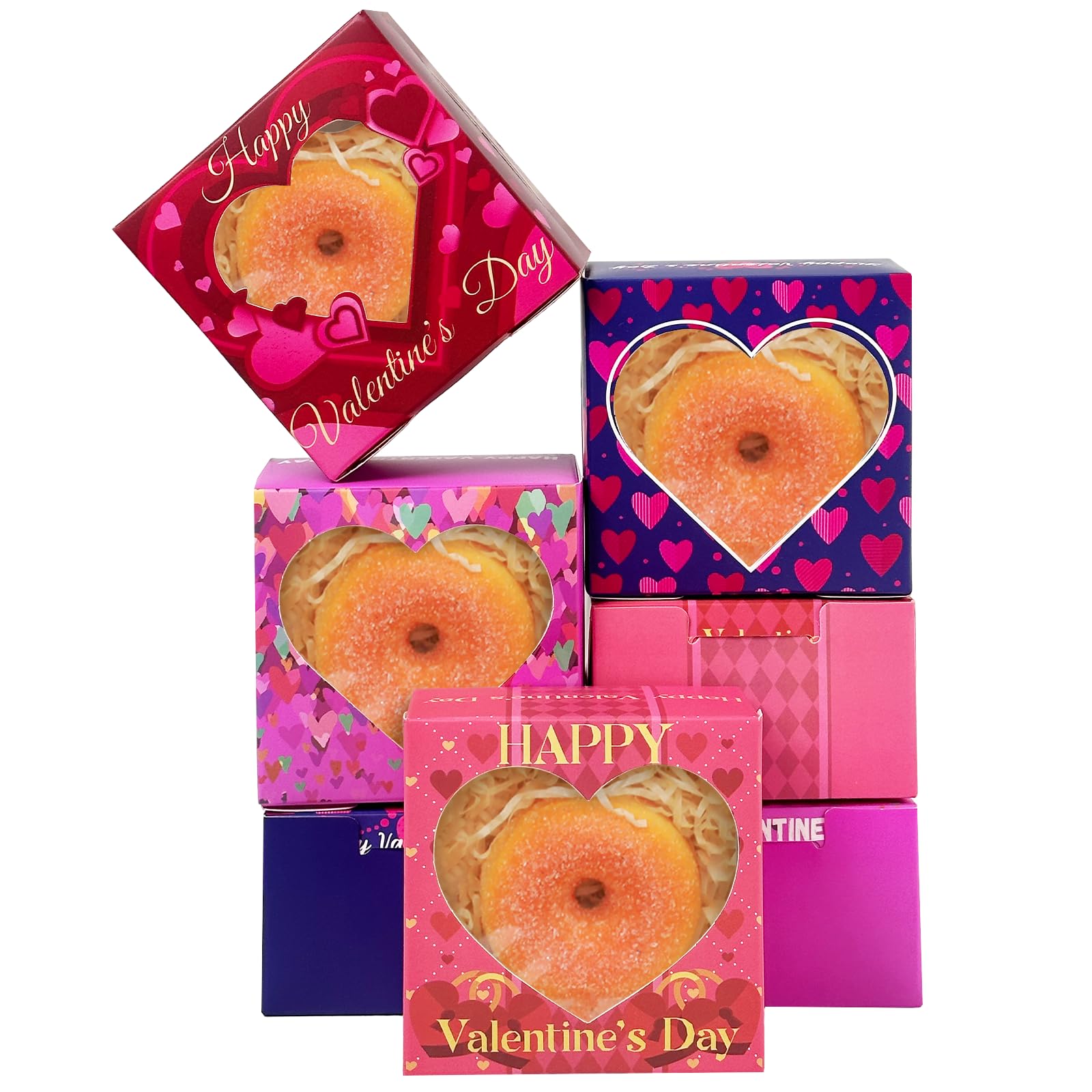 qiqee Bakery Boxes with Window 4 * 4 * 2.5 Inch 60 Packs Mini Cookie ...