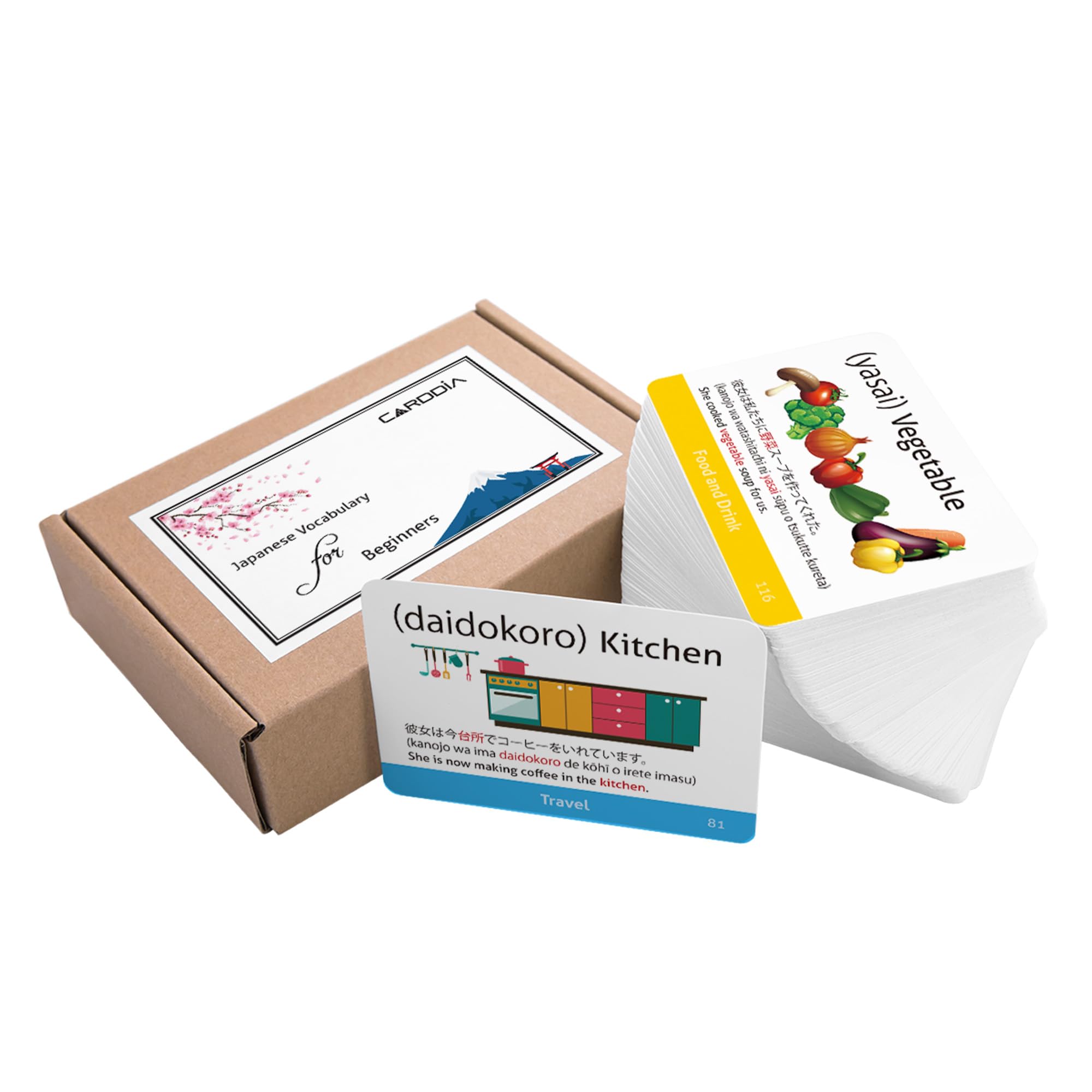 Japanese Vocabulary Flash Cards for Beginners (with Illustrations and ...