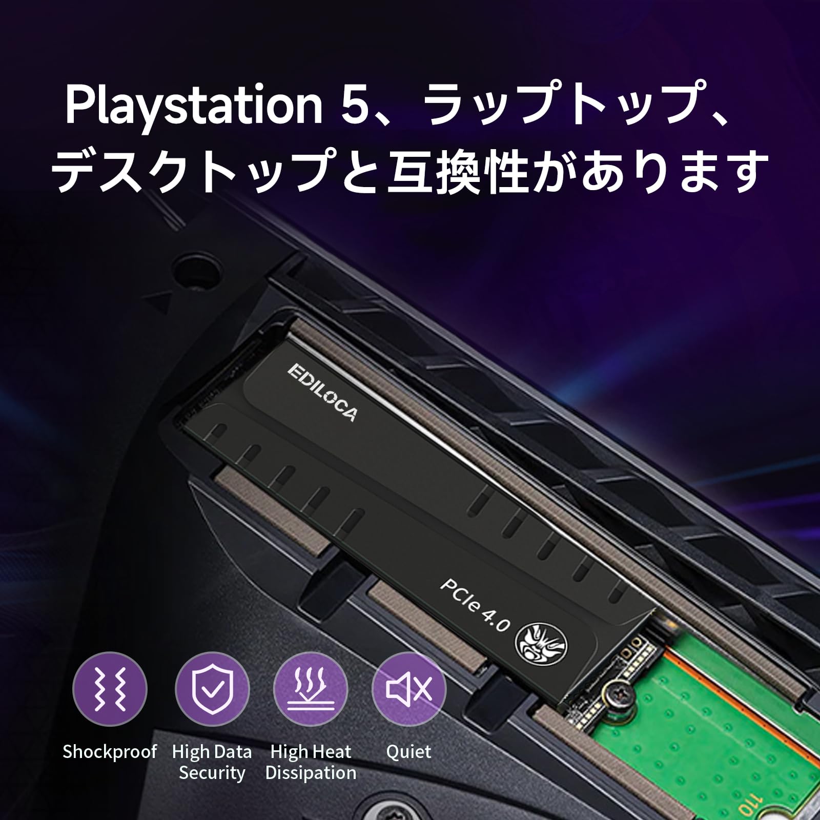 Mua Ediloca EN855 SSD with Heatsink 1TB PCIe Gen4x4 NVMe M.2 2280 PS5 ...