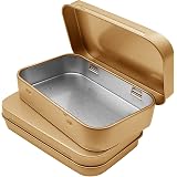 Amazon.com - 2 Pcs Metal Hinged Tin Box Container Mini Portable Small ...