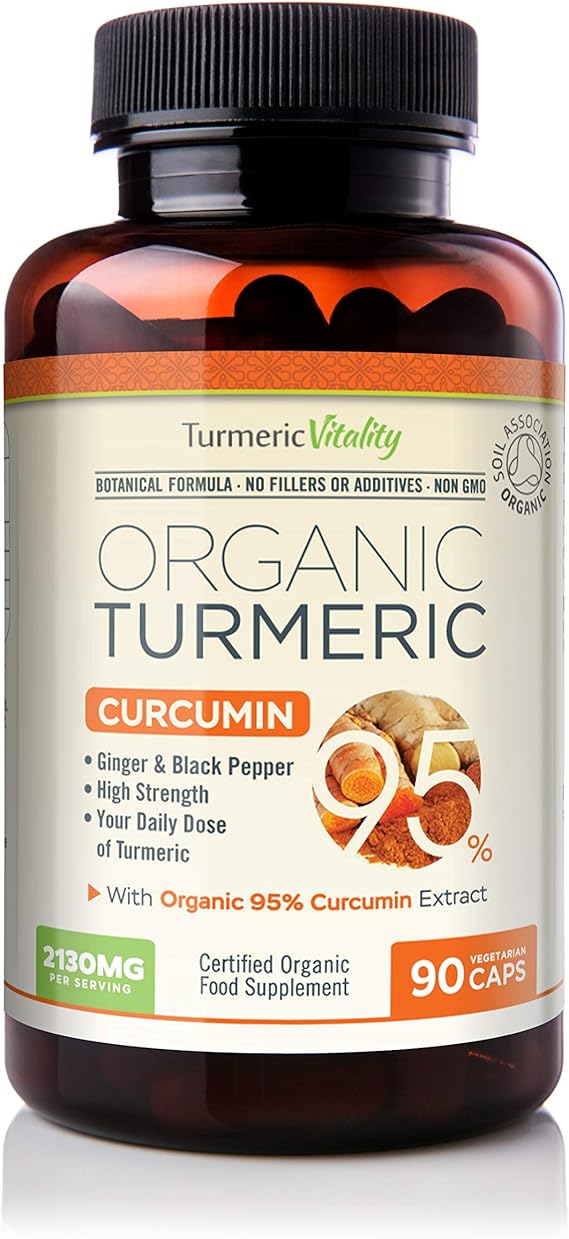 Organic Turmeric Curcumin Capsules Triple Strength with 95% Curcumin ...