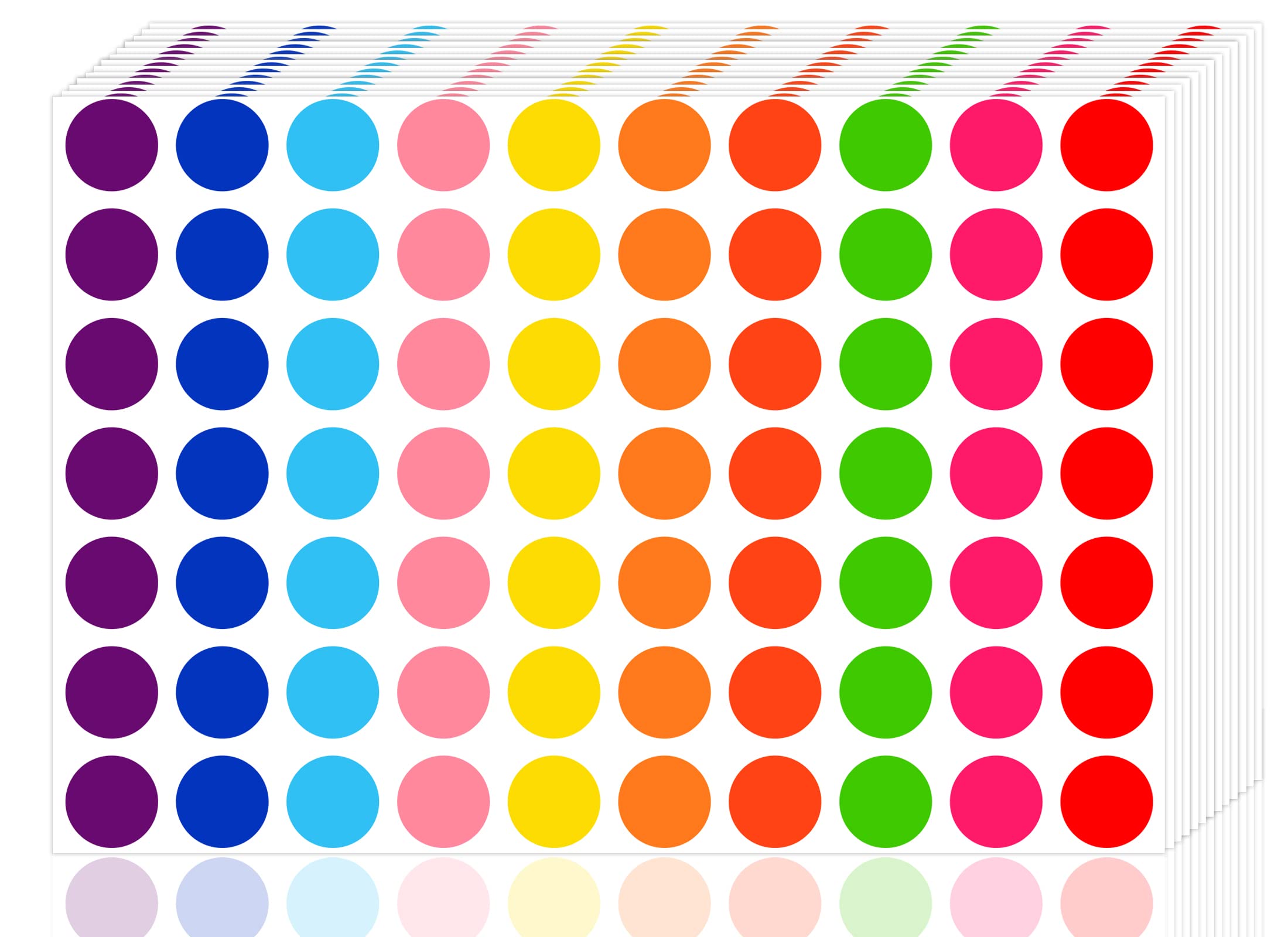 3500 Pieces Dot Stickers, 3/4 inch Color Coding Labels, 10 Color Circle ...