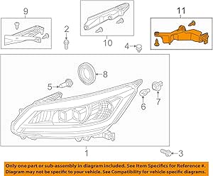 Amazon.com: Genuine Honda 06150-T2A-A21 Left Headlight Mounting (C ...