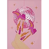 Amazon.com: Vintage Disco Ball Print Poster Cowgirl Boot Print Trendy ...