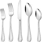 Amazon.com | Regent Bead Flatware Set, 20-Piece Stainless-Steel Luxury ...