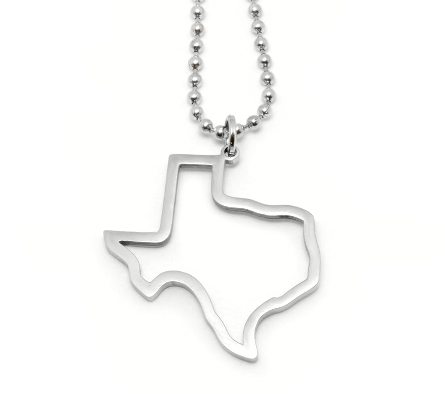 Amazon.com: Texas Necklace - State Outline Pendant - Texas Pride ...