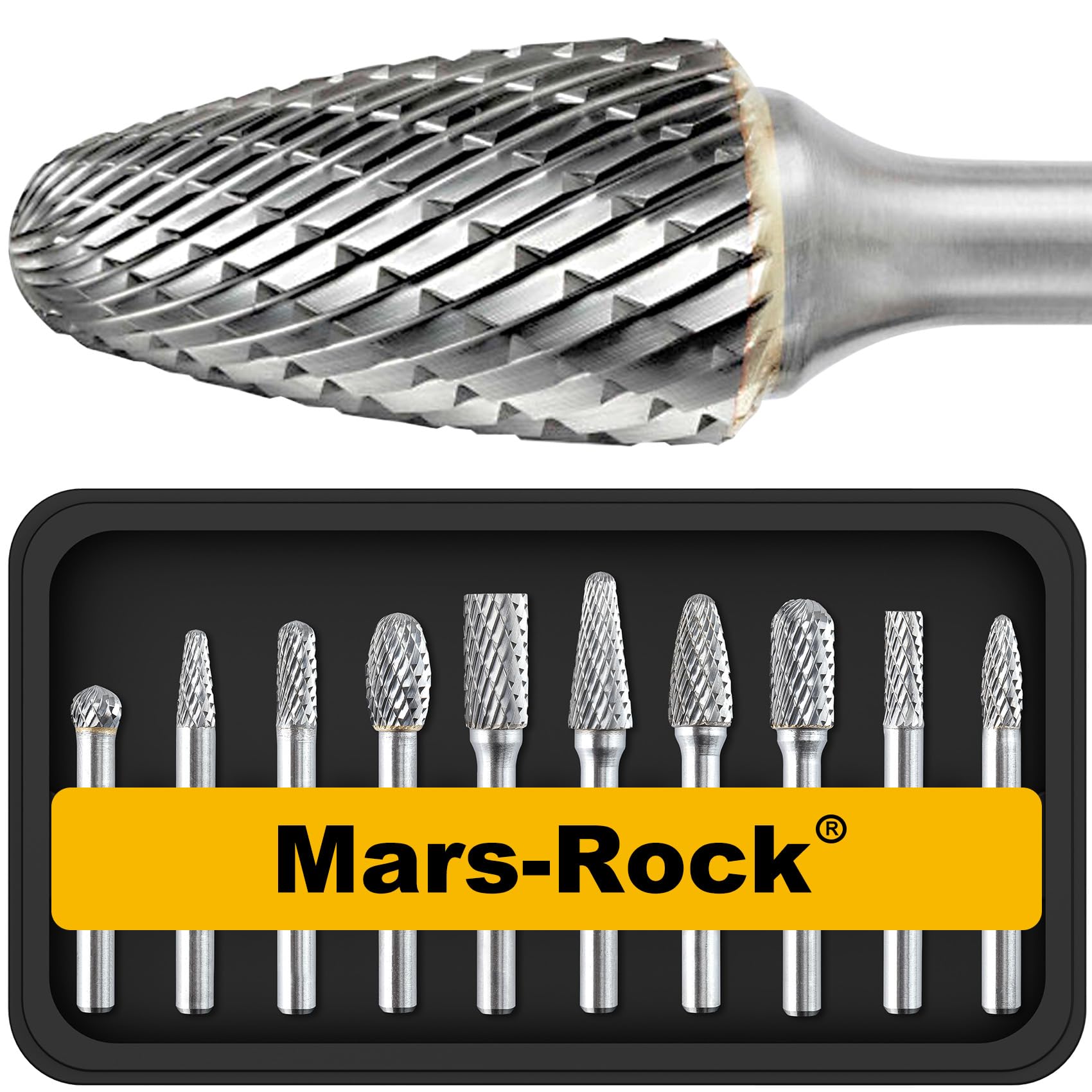 Mars-Rock 10 Pcs 1/4 Carbide Burr Set 1/4 Shank Die Grinder Bits Drill ...