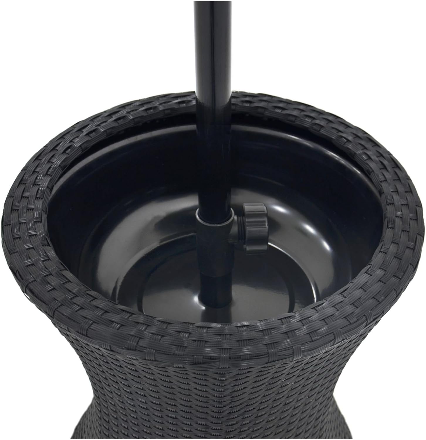 Azuma Ibiza Drinks Cooler Table With Glass Table Top Rattan Effect ...