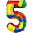 Amazon.com: Hongplus Helium Balloon 32 Inch Building Blocks Number 5 ...