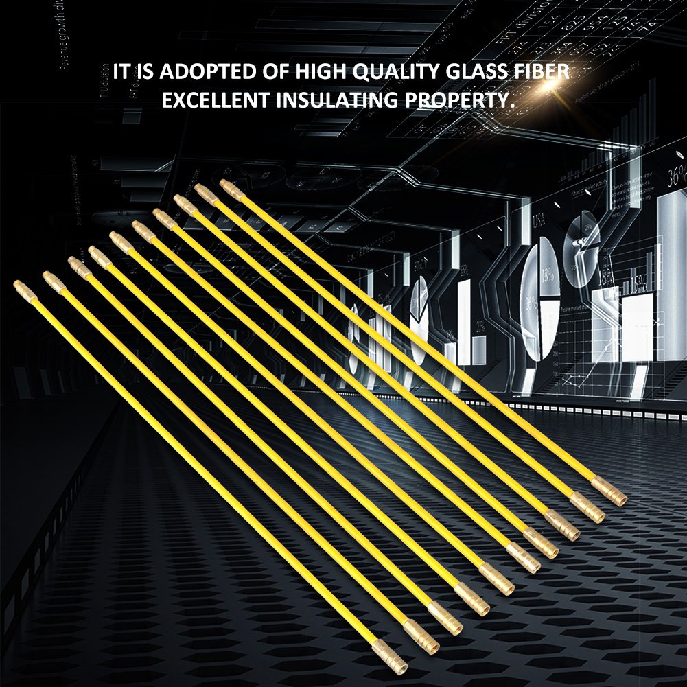 10Pcs 4.0mm*13.0 Inch Non-conductive Fiberglass Rods Running Wire with ...