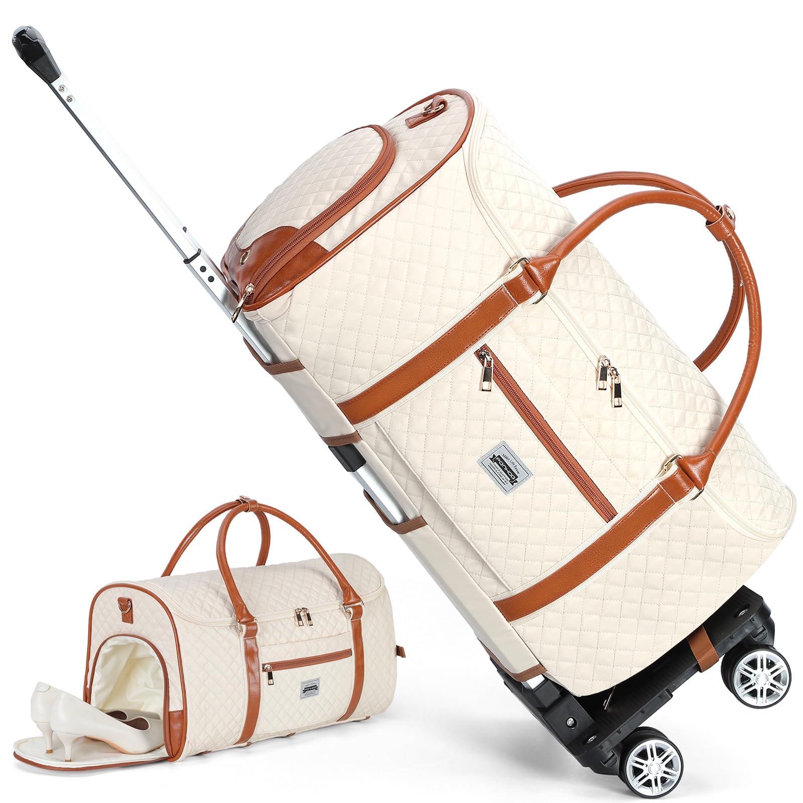 Ponhog Rolling Garment Bags for Travel - 3 in 1 Convertible Garment ...