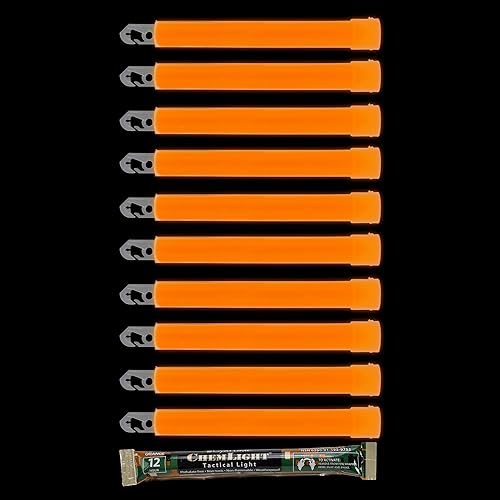 Cyalume Military Grade Orange Glow Sticks - Premium Bright 6” ChemLight ...