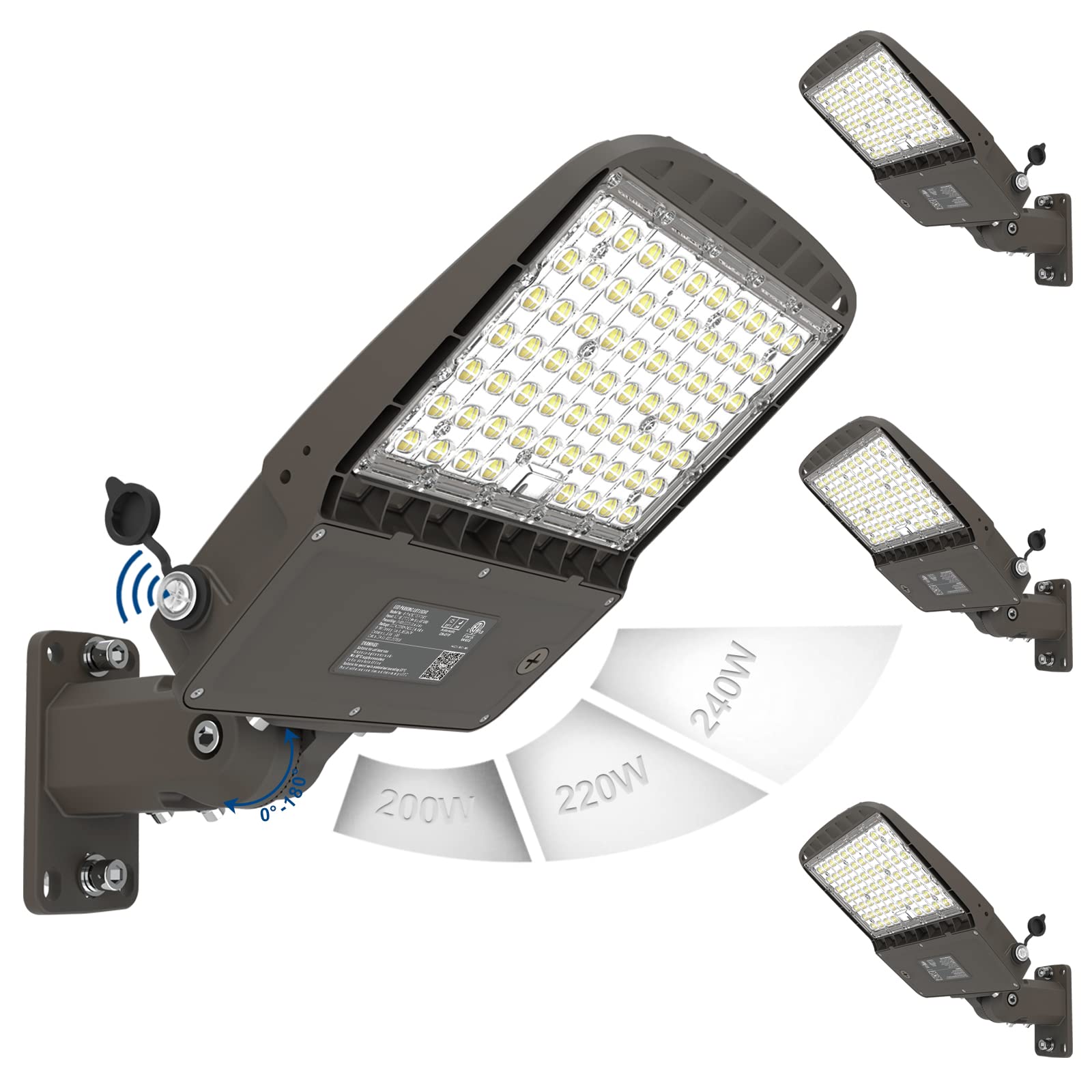 HiBay Dusk to Dawn Parking Lot Lights 240W-220W-200W, 38400LM Bright ...