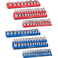 WORKPRO Magnetic Socket Organizer Set, 4-Piece Socket Holder Set ...