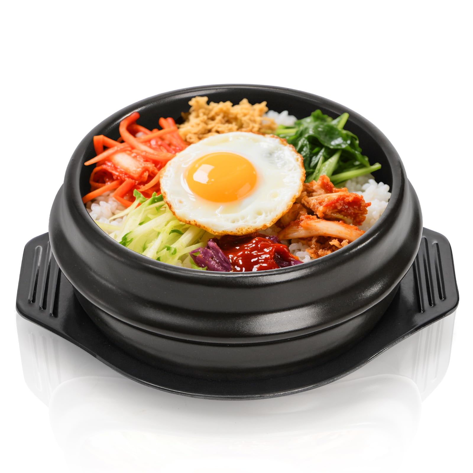 Acshio Korean Stone Bowl, Ceramic Korean Cooking Stone Pot Set with ...