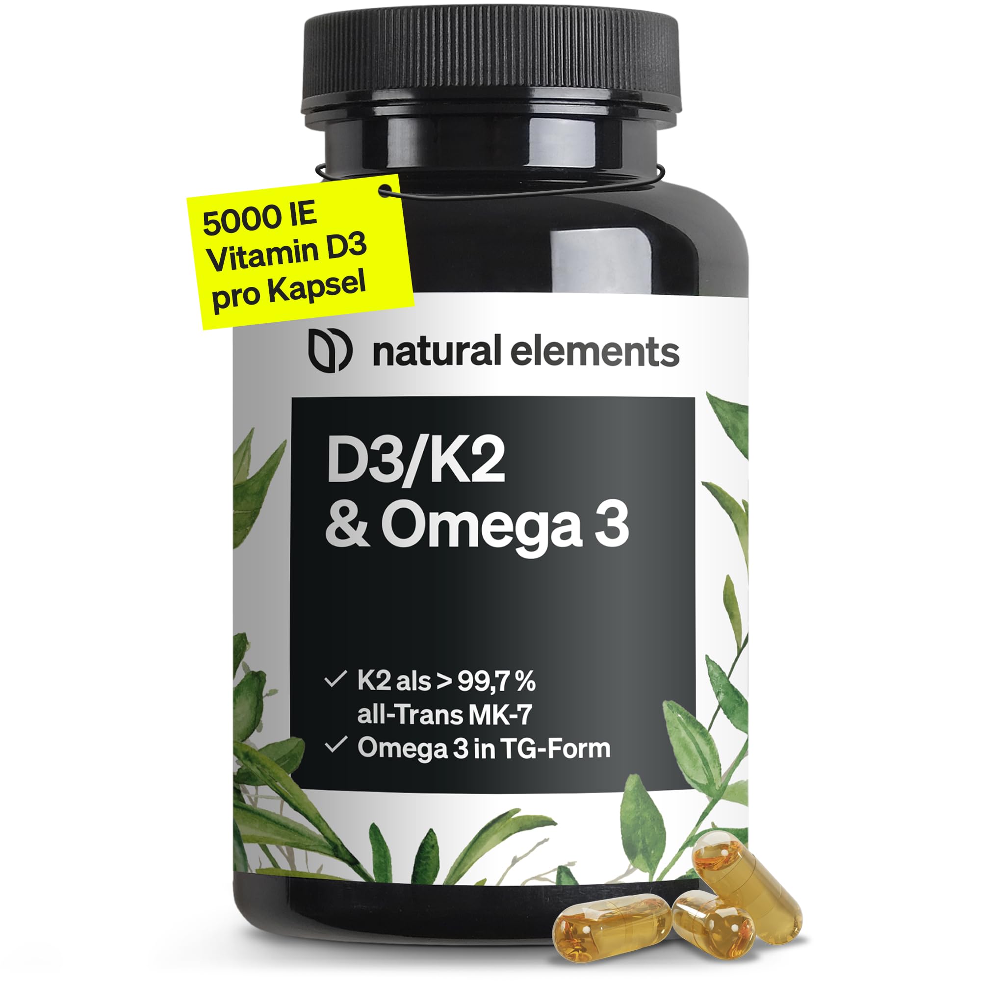 Mua Vitamin D3 + K2 + Omega 3 - Premium: 99.7+% All-Trans K2, Premium ...