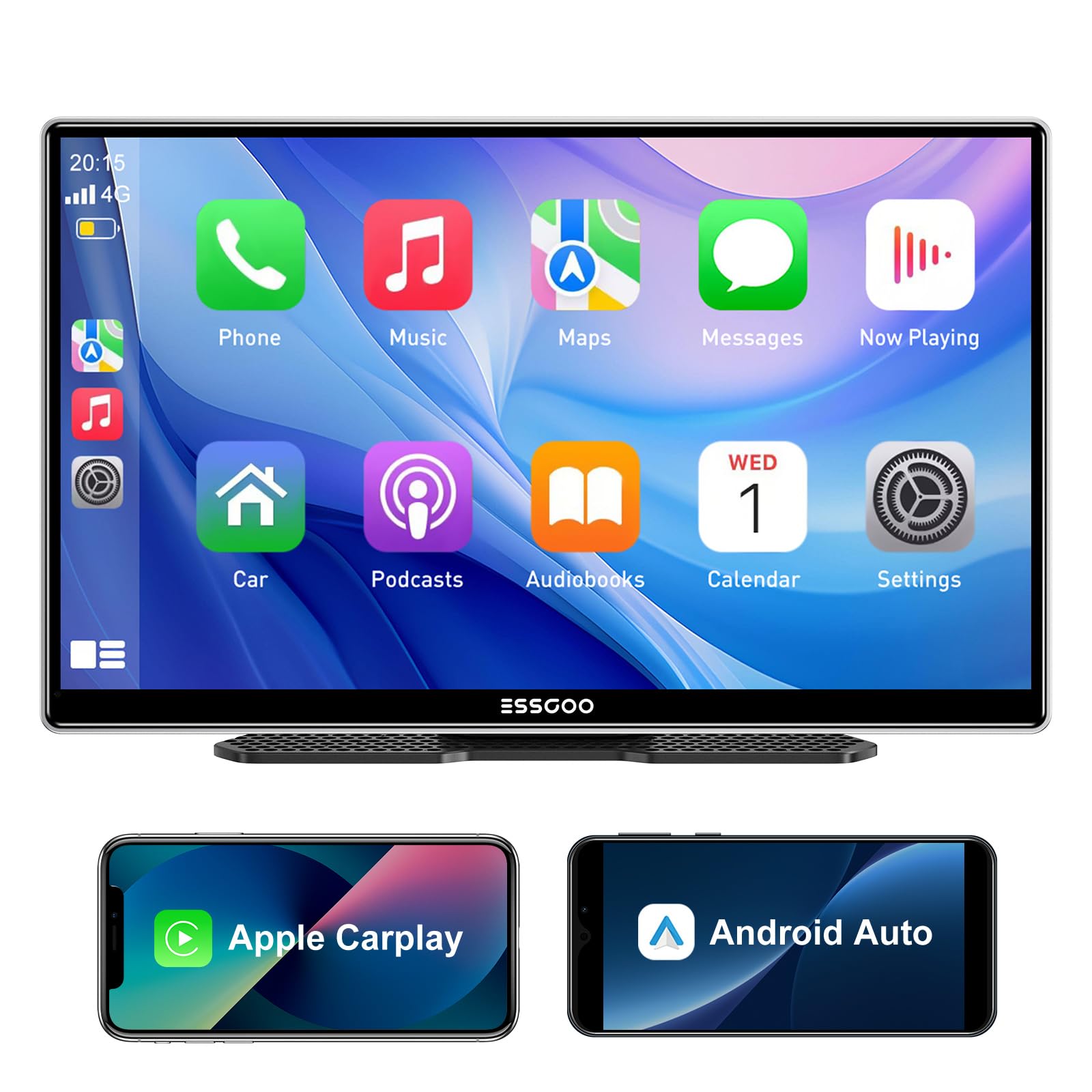 ESSGOO A-pple Carplay & Android Auto, 9 Inches Carplay Screen for Car ...