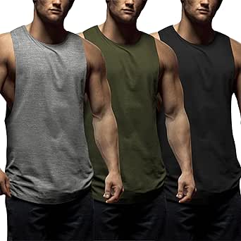 Amazon.com: COOFANDY Men's 3 Pack Workout Tank Tops Sleeveless Gym Shirts Bodybuilding Fitness ...