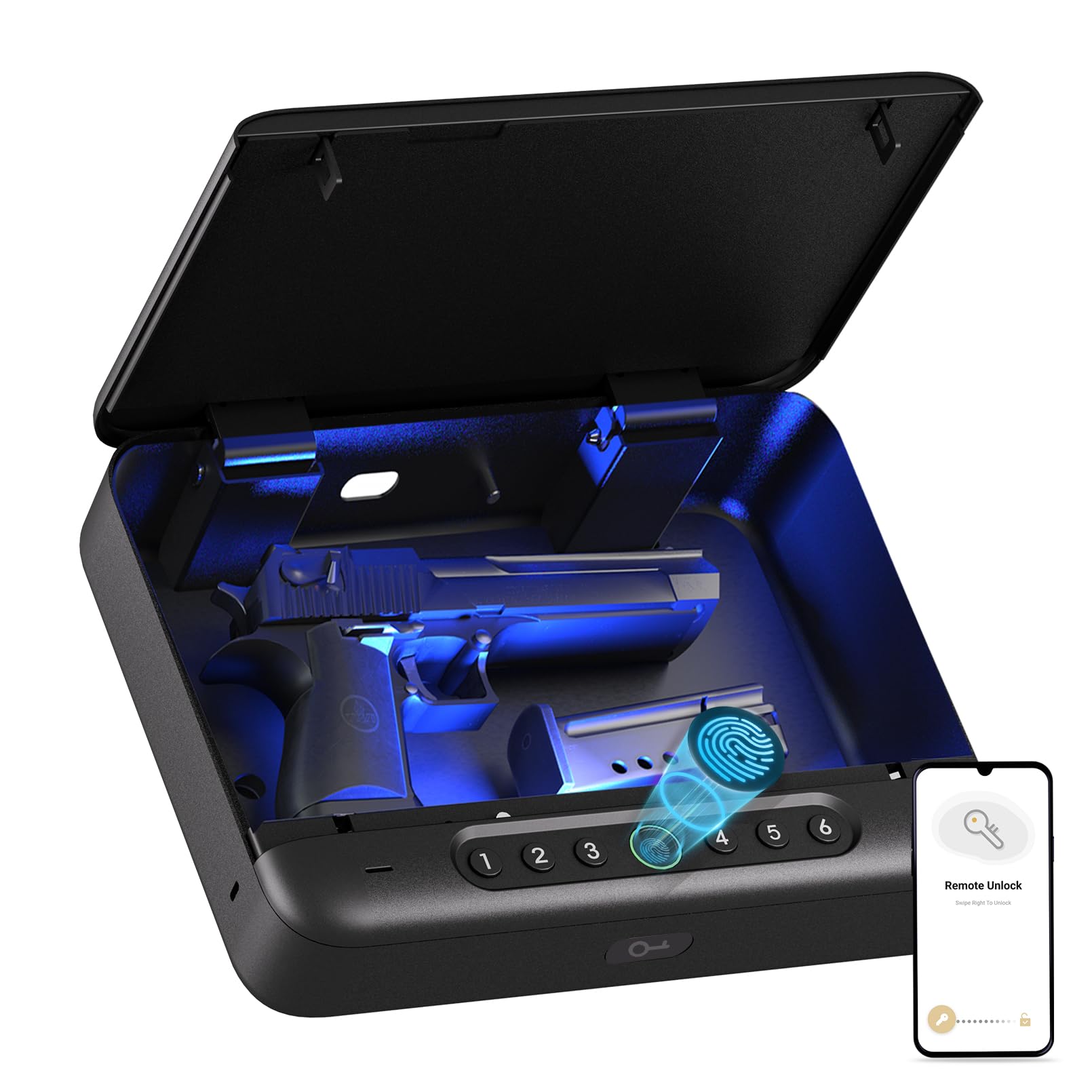 Pineworld Safe, Biometric Gun Safes For Handgun, Pistol Safe With ...