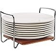 Amazon.com - E-ROOM TREND Plate Organizer, Bamboo Dish Holder 1 Pack ...