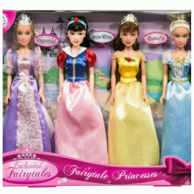 Fairytale Princess Dolls 4 Pack Toy Girls Kids: Amazon.co.uk: Toys & Games