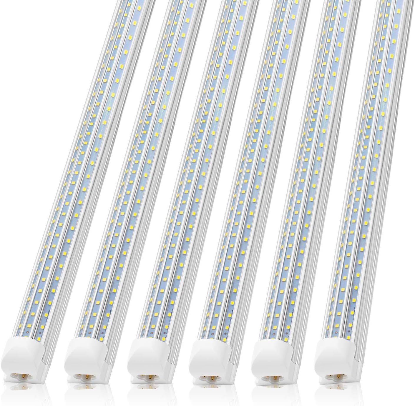 4FT LED Shop Light, T8 D-Shape Triple Rows 48W 5000K Daylight ...