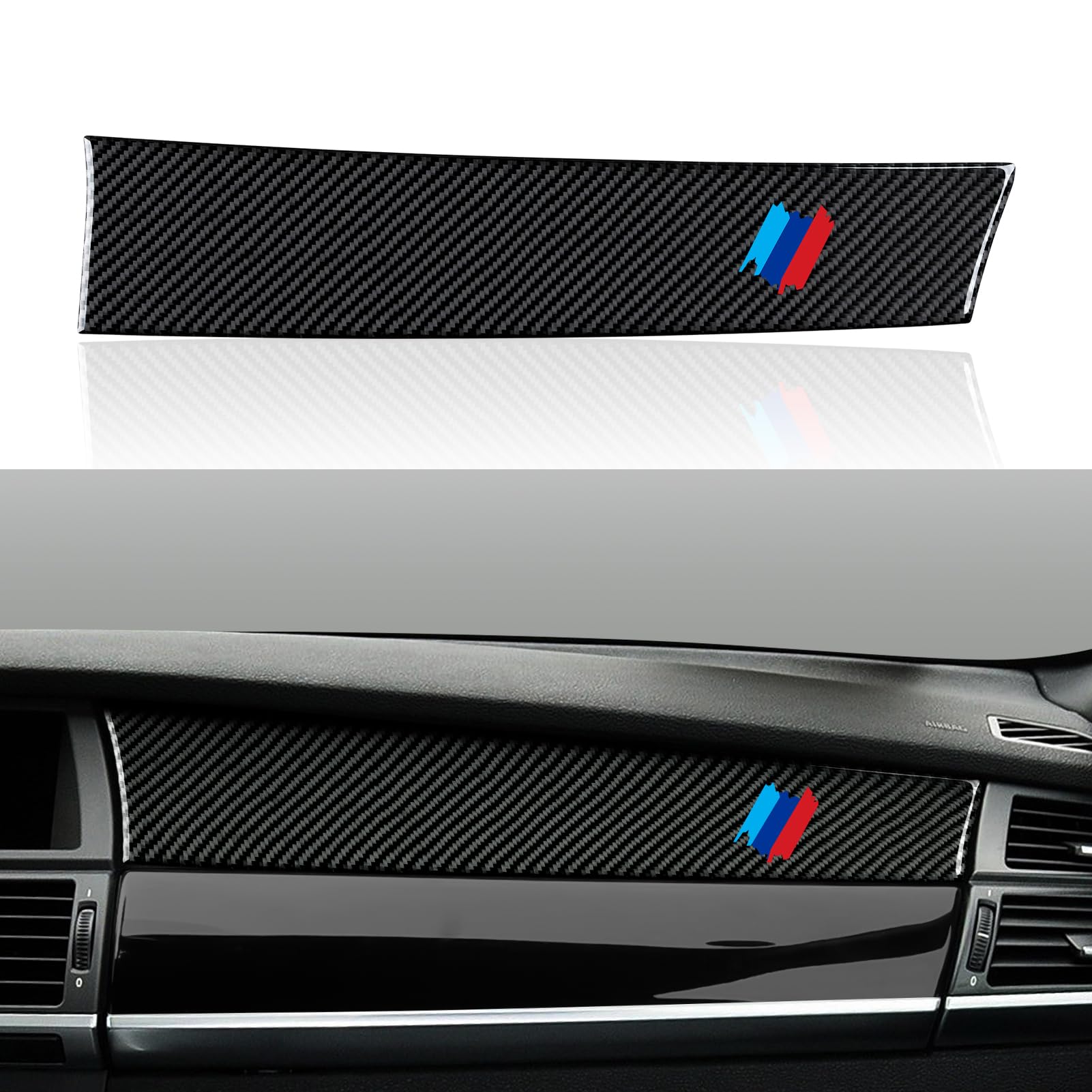 Car Passenger Trim Dashboard Cover Glove Box Decal Carbon Fiber Sticker ...