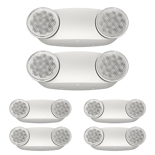 EXITLUX 6 Packs White LED Emergency Lights with Battery Backup, Two ...